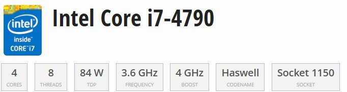 Processor/CPU INTEL Core i7-4790 Socket 1150 (beg) – Strängnäs Datorer AB