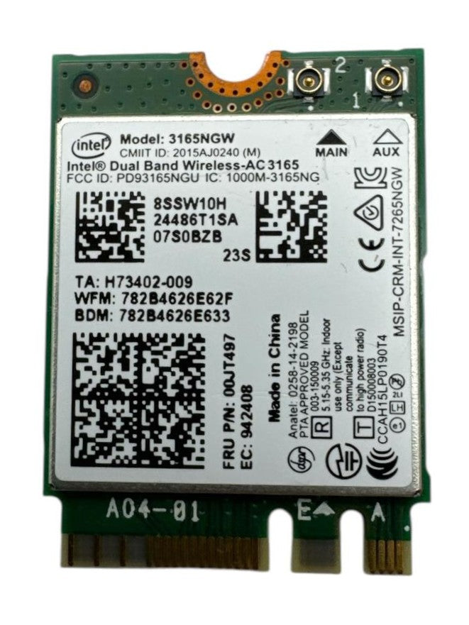 Wifi-kort / Intel dual band trådlöst-AC 3165 NGW – Strängnäs Datorer AB
